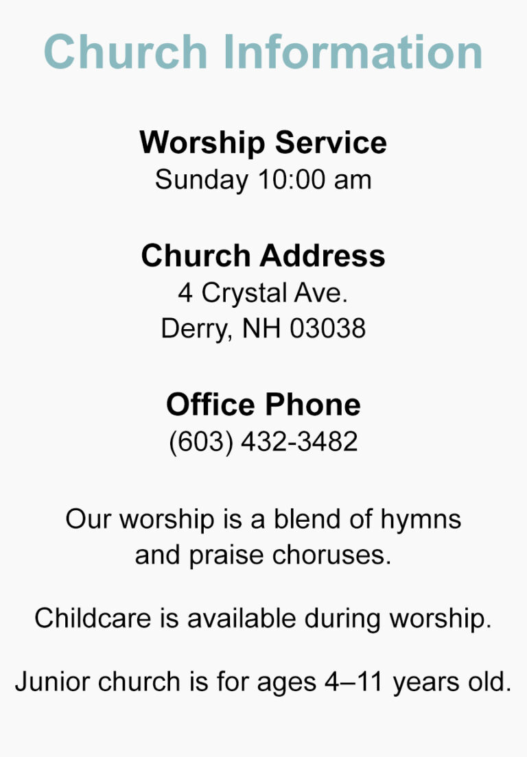 The First Baptist Church of Derry, NH | The Church in the heart of Derry with a heart for Derry